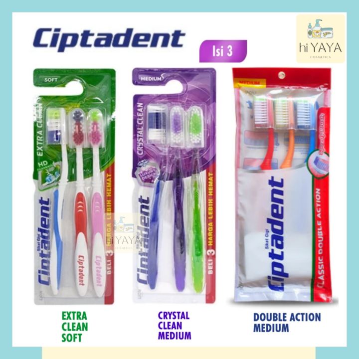 CIPTADENT Sikat Gigi isi 3 - Hi Yaya Cosmetics | Lazada Indonesia