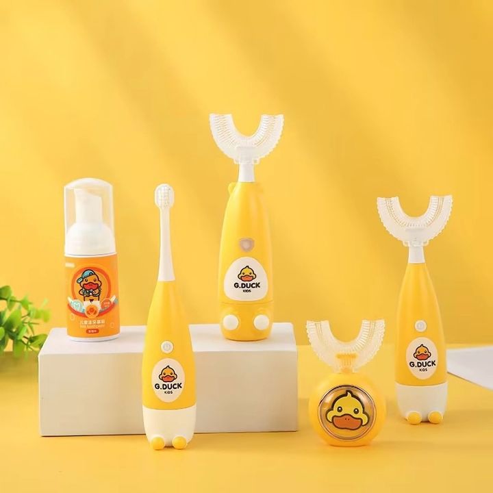 Toothbrush for kids electric 2-3 years old little yellow duck 4 piece ...