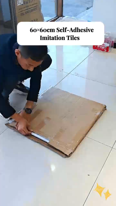 【50pcs 】60X60CM marble vinyl tile floor sticker wall sticker pvc foam ...