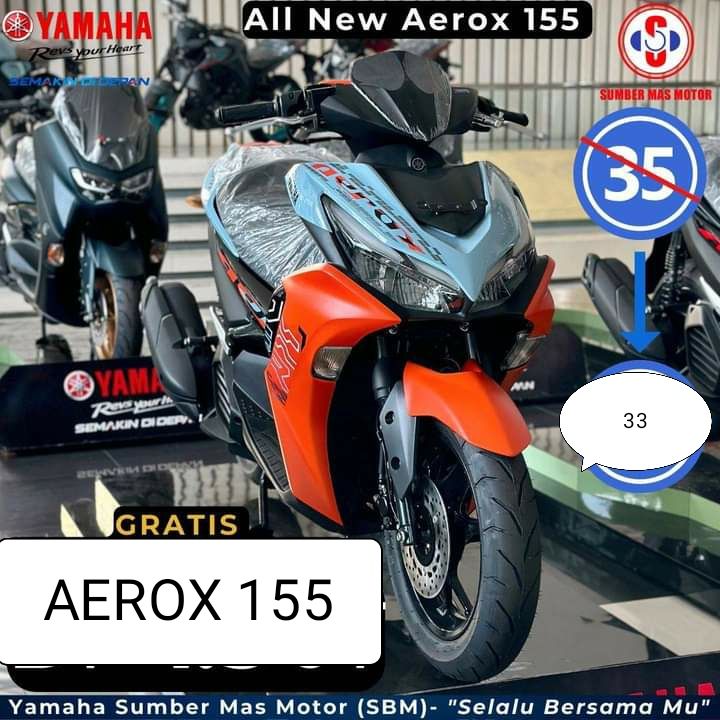 Yamaha All New Aerox 155 Dull Blue Orange | Lazada Indonesia