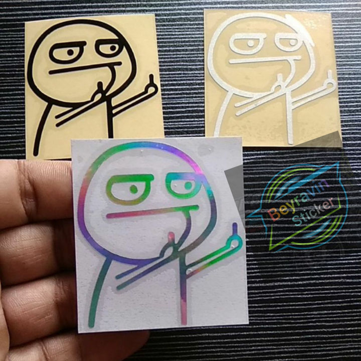 STICKER MIDDLE FINGER PUCEK CARTOON FUCEK LUCU MOBIL LEPTOP MOTOR ...