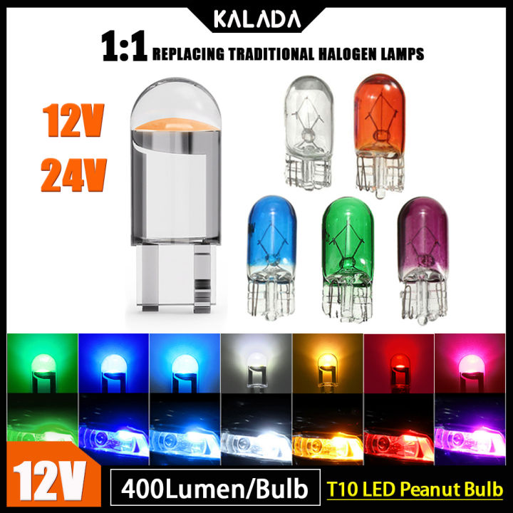 Kalada 1 Piece 24V T10 W5W LED 168 194 W3W Bulbs Canbus 12V Car Interior Clearance License Plate ...