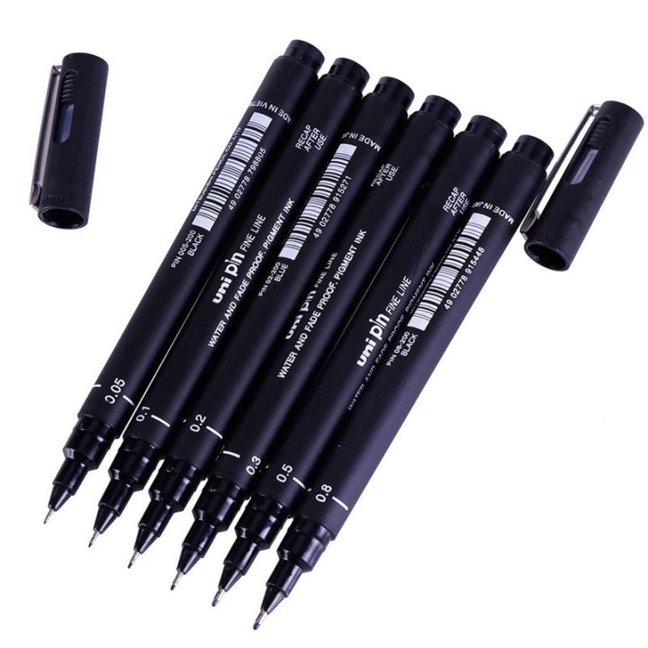 Unipin Uni pin Fine Line Drawing Pen Fiber Needles Fine Liner Pen Fade ...