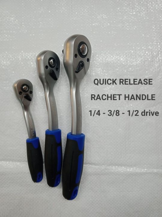 FLYMAN QUICK RELEASE RACHET HANDLE 1/4 - 3/8 - 1/2 Drive | Lazada PH