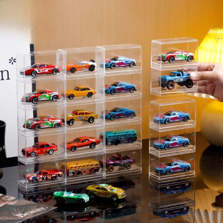 Transparent Dustproof Stackable Children's Toy Car Model Storage Box ...