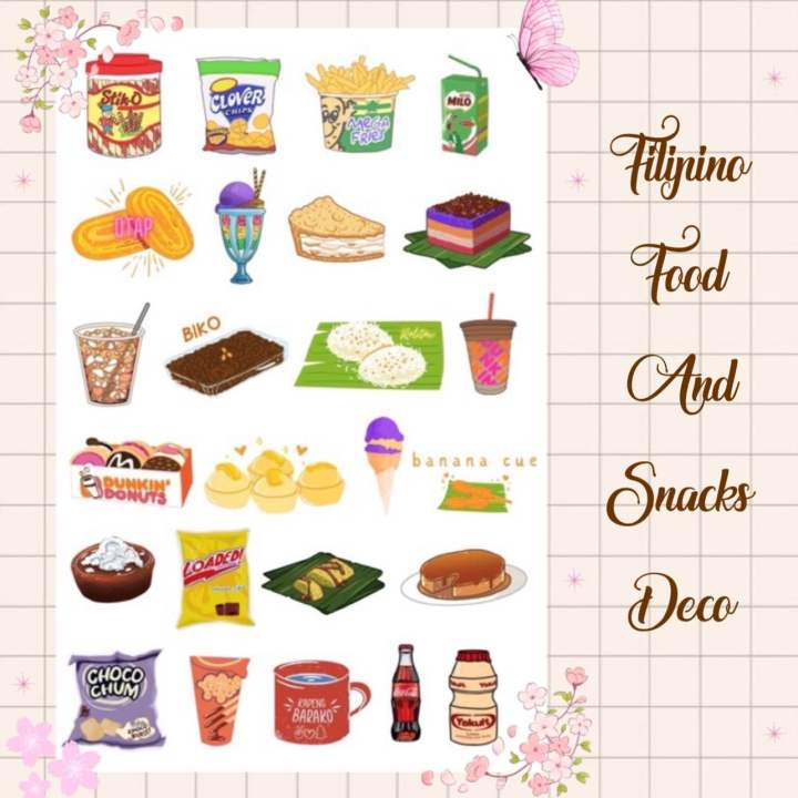 Filipino (Pinoy) Food and Snacks Deco Waterproof Vinyl Sticker Pack Die ...