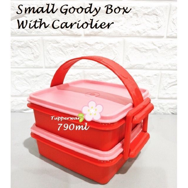 Tupperware Small Goody Box(2) 750ml w Cariolier (without cake) | Lazada