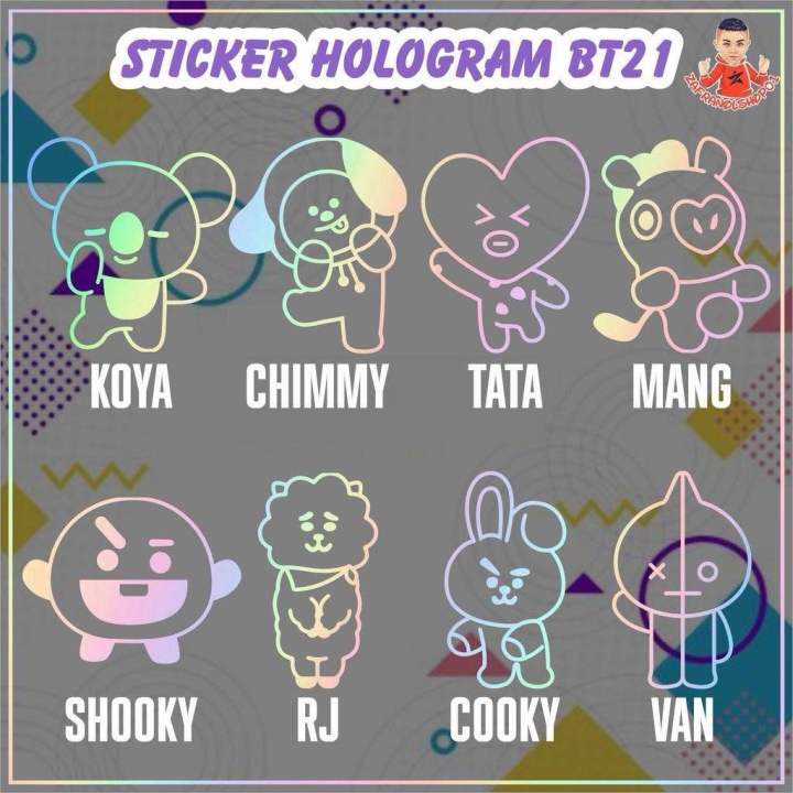 STIKER BTS HOLOGRAM PELANGI BTS BT21 KARAKTER Paper Paper Stationery ...