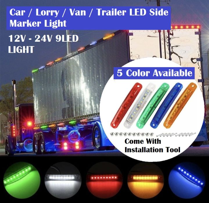 Car Led Light Bus Truck Trailer Lorry Side Marker Lights Brake Signal ...