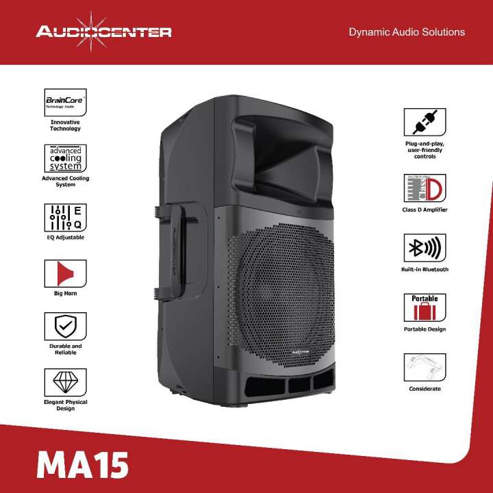 AUDIOCENTER MA15 1600W 15” Active DSP-Controlled Fullrange Loudspeaker ...