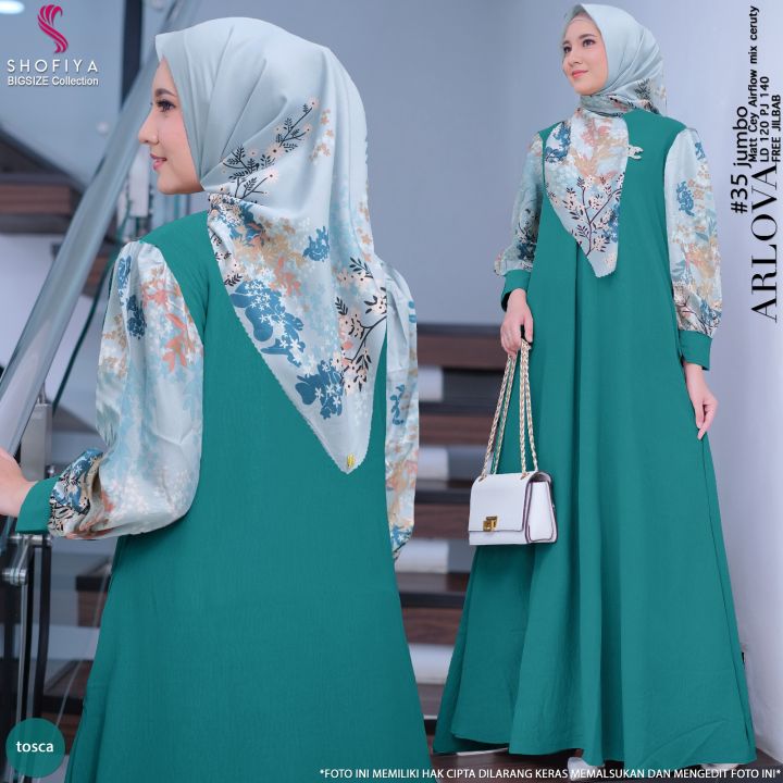 arlova gamis sries jumbo ld 120 set jilbab by shofia | Lazada Indonesia