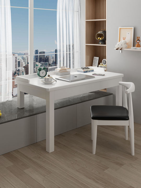 Solid Wood Computer Desk with Partition for Home Bedroom Windowledge ...