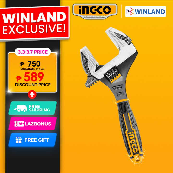 Ingco by Winland 10"/250mm 2in1 Adjustable Wrench & Pipe Wrench ...