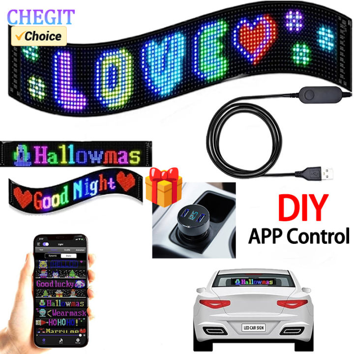 LED Matrix Pixel Panel RGB Pattern Graffiti Scroll Text Animation Car ...