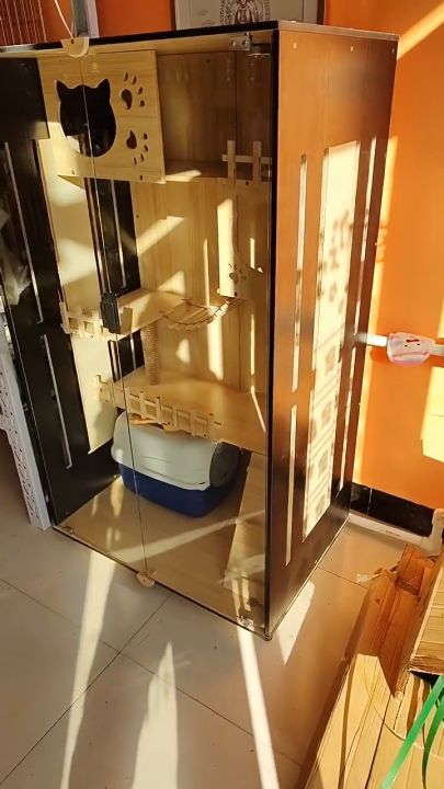 Solid Wood Cat Cage Villa Super Large Luxury Cat House Lazada Singapore