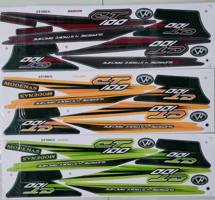 Modenas Ct100 (1) Body Sticker | Lazada