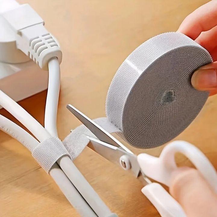 1 Roll Reusable Fastening Tape Cable Ties, Multi-Purpose Cord Organizer ...