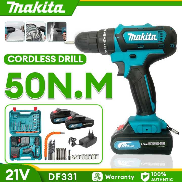 MAKlTA Brushless Cordless Drill Electric Hammer Drills & Drivers Heavy Duty2 Battery ...
