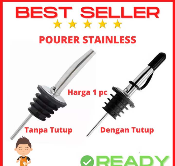 Bottle Pourer Stainless Tutup Botol Dispenser Kecap Oil Cuka Madu Sirup ...