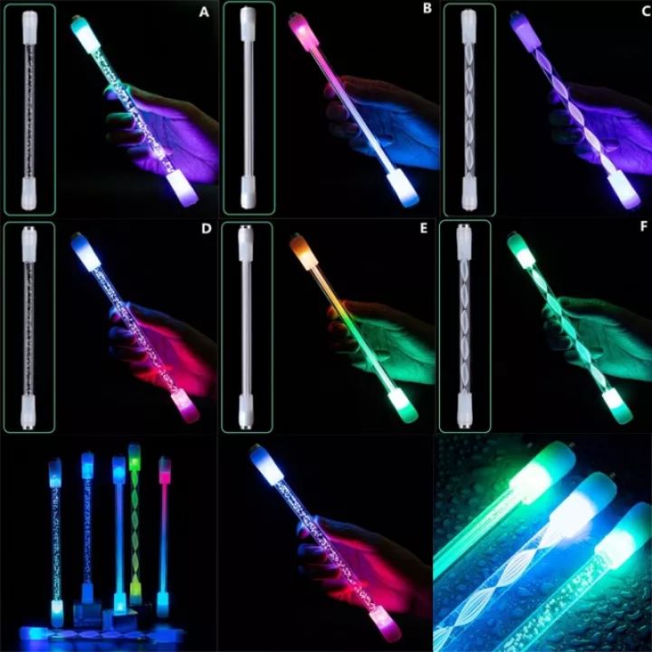 LED Lightning Rotating Pen Luminous Spinning Pen Acrylic Game Spinning ...