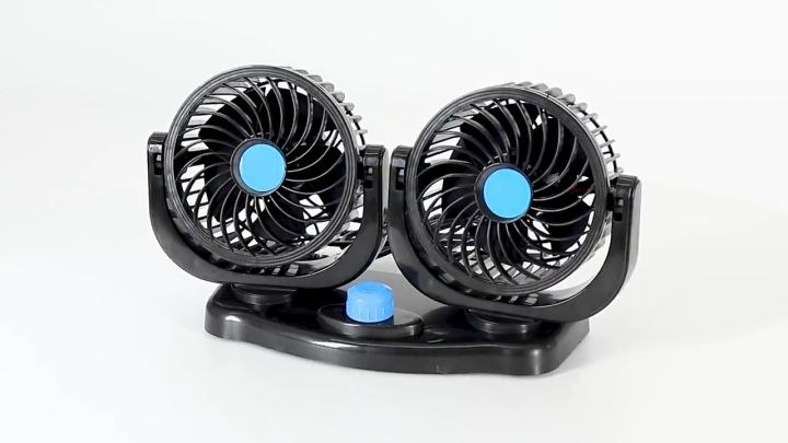 Car Electric fan 12V two-head fan Car Cooling Air Circulator 360 ...