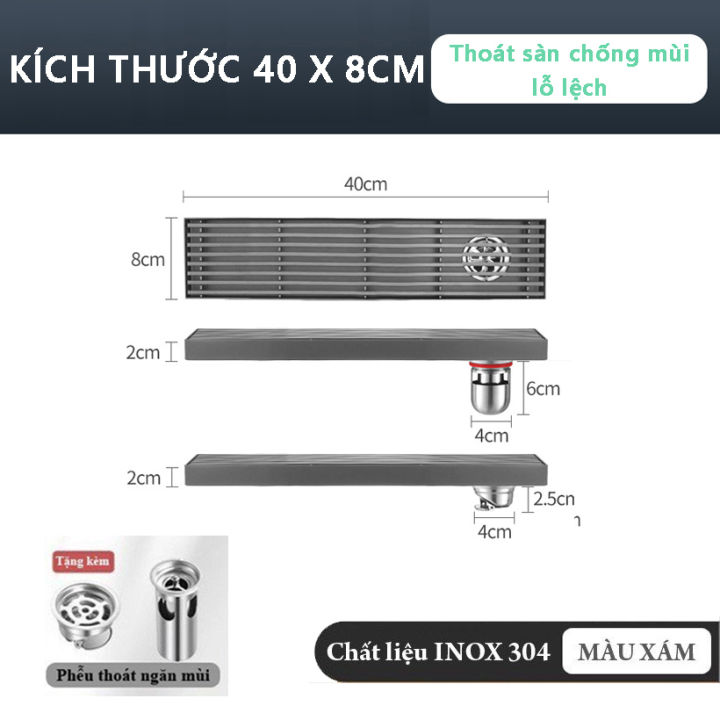 Thoát sàn ngăn mùi Thương hiệu RICHTREE, Kiểu dài chữ nhật, chất liệu ...