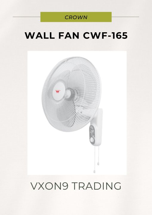 Crown 16" Wall Fan CWF-165~Crown 16" Kipas Dinding CWF-165 | Lazada