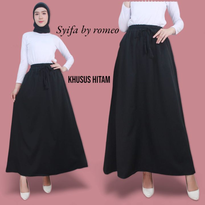 Rok maxi hitam wol pich / Rok hitam formal dan non formal / bawahan rok ...