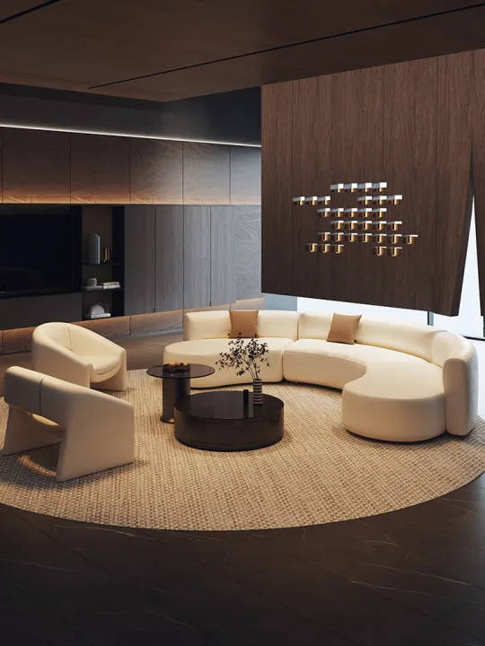 Modern Minimalist Sofa Semi-Circular Arc Shape for Waiting Area ...