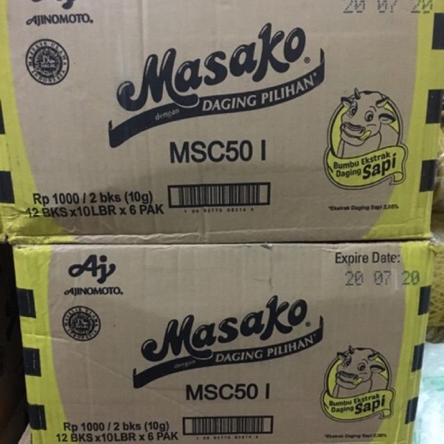Masako Ayam / Masako Sapi Renceng Karton / Dus ( 12 bks x 10 lbr x 6 ...