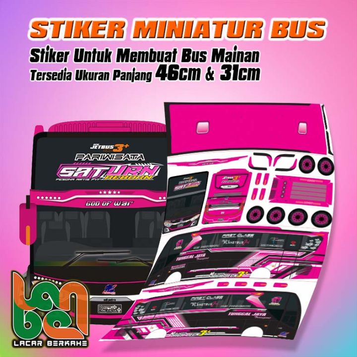 Stiker Miniatur Bus Saturn Pink | Saturn Oren | Lazada Indonesia