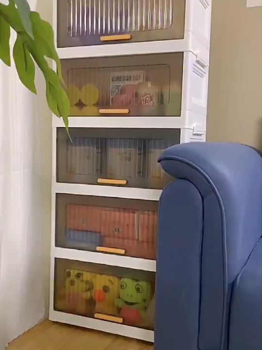 STON Flip Top Storage Box Kitchen Storage Cabinet Clothing Transparent ...