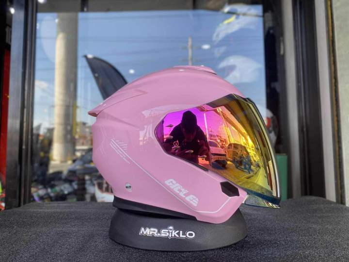 GILLE 893 VISAGE HALF FACE HELMET GOLD IRIDIUM INNER VISOR | Lazada ...