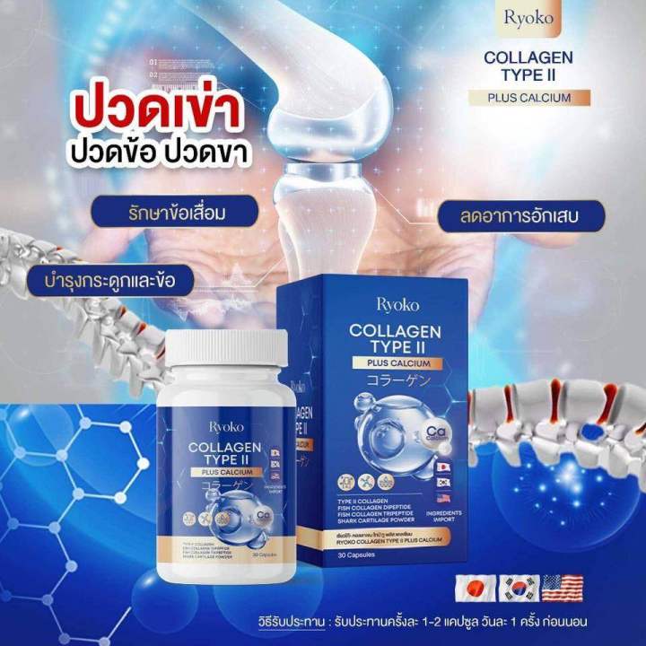 ผลิตภัณฑ์เสริมอาหารตรา เรียวโก๊ะ Ryoko Collagen Type || Plus Calcium (1 ...