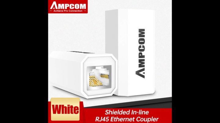Ampcom Rj45 Coupler Ethernet Extension Adapter Network Connector For Cat7 Cat6 Cat5e Cat5