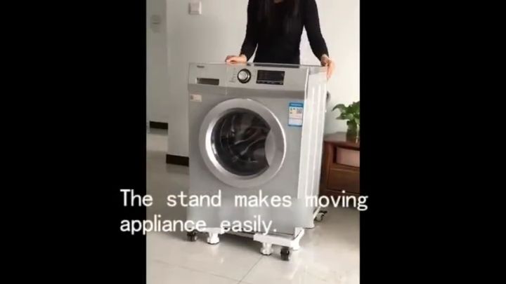 Washing Machine Stand Adjustable Ref Stand with Wheels Heavy Duty ...
