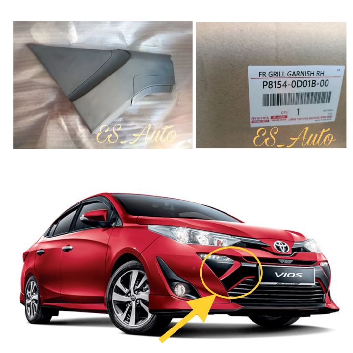 *ORIGINAL TOYOTA NSP151 VIOS, YARIS 2019 FRONT/ DEPAN GRILLE GARNISH/ BUMPER TOP GARNISH LH/ RH ...