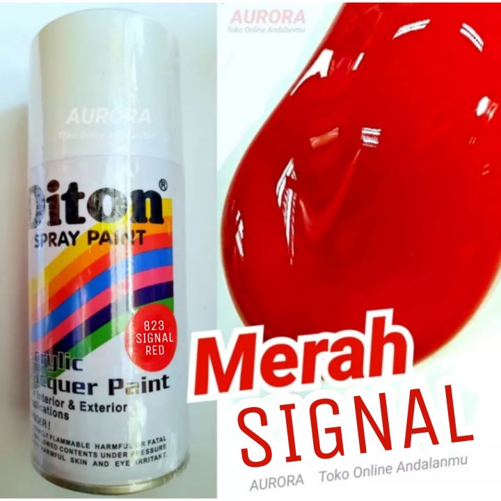(JAWA-BALI) Cat Pilok Diton 823 Signal Red 300ml Sinyal Merah Mengkilap ...