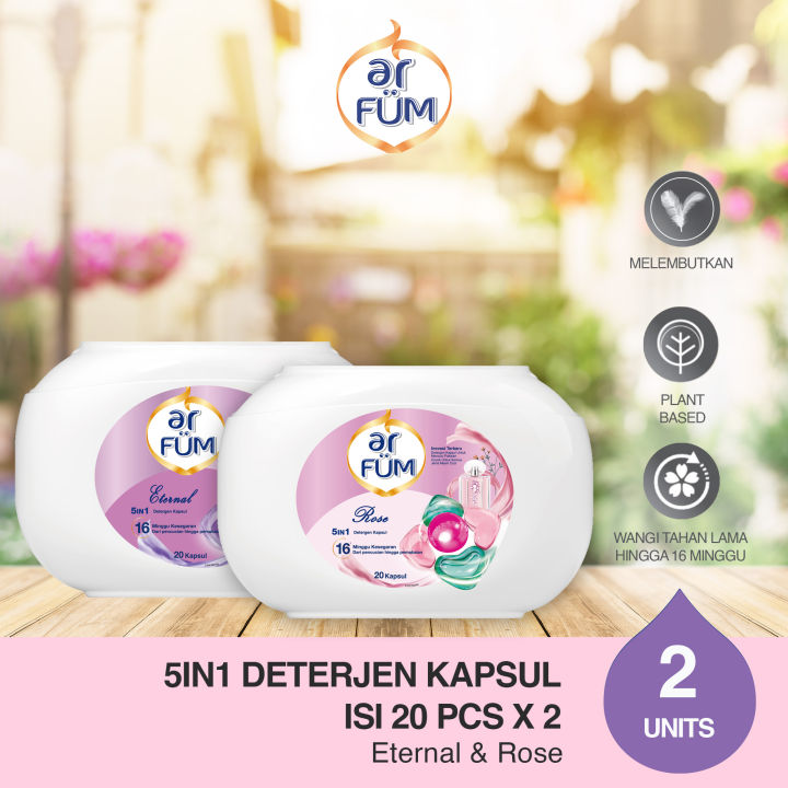 Ar FUM Deterjen Kapsul - Eternal & Rose - 20 pcs x 2 | Lazada Indonesia