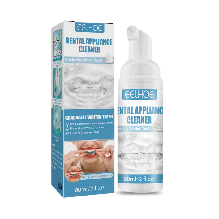 Eelhoe Dental Appliance Cleaner Liquid Orthodontic Foam Cleaner Tooth ...