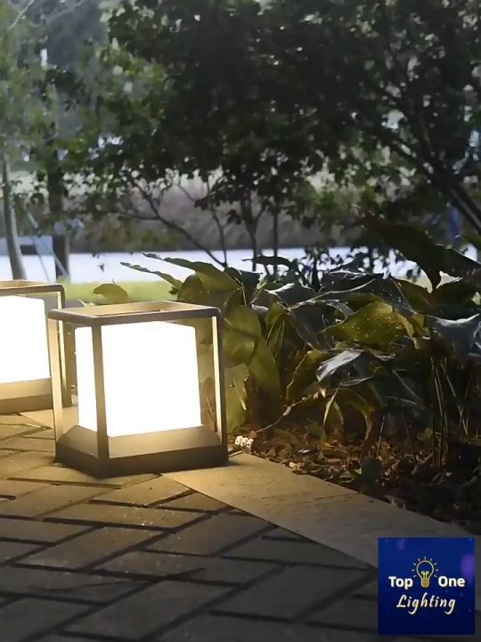 🔥NEW🔥 Modern Outdoor Gate Light Cube Gate Lamp Weatherproof Outdoor ...