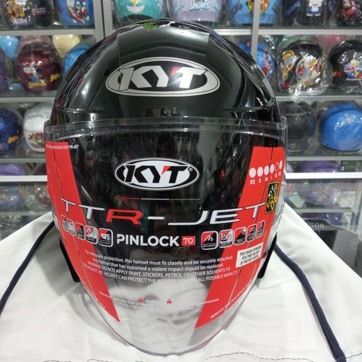 Helm KYT TTR Jet Solid Hitam Original | Lazada Indonesia