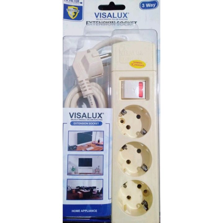 VISALUX EXT KABEL 3X10A 3M V6003-ESN SNI Terminal kabel 3 lubang ...