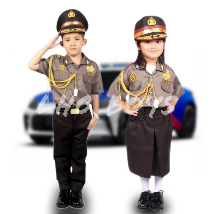 Baju Seragam Polisi anak Seragam Polisi cilik Baju profesi Anak Tk ...