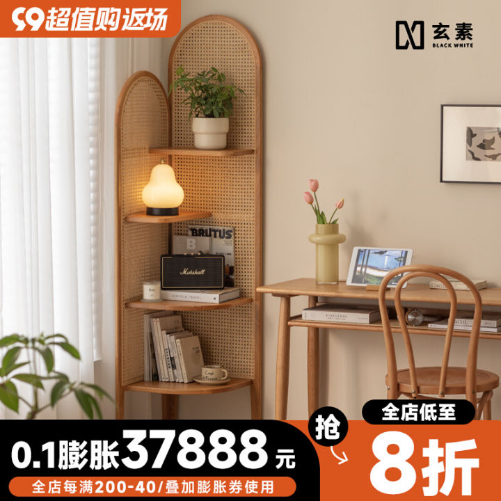 Japanese Rattan Corner Cabinet Corner Cabinet Corner Cabinet Storage ...