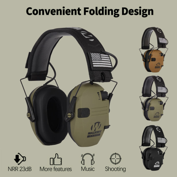 Walkers Shooting Tactical Noise Reduction Earphones Foldable Electronic ...
