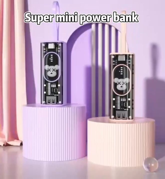 mini power bank 20000mah powerbank 2 in1 Mini Powerbank Cable Type-C ...