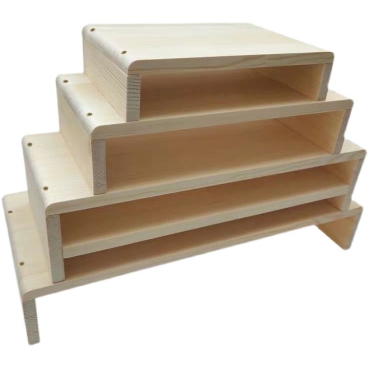 Solid Wood Office Computer Monitor Elevated Rack Desktop Storage Home ...