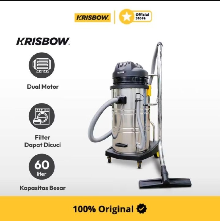 Krisbow 60 Liter Vacum Cleaner industrial wet & dry basah / kering ...