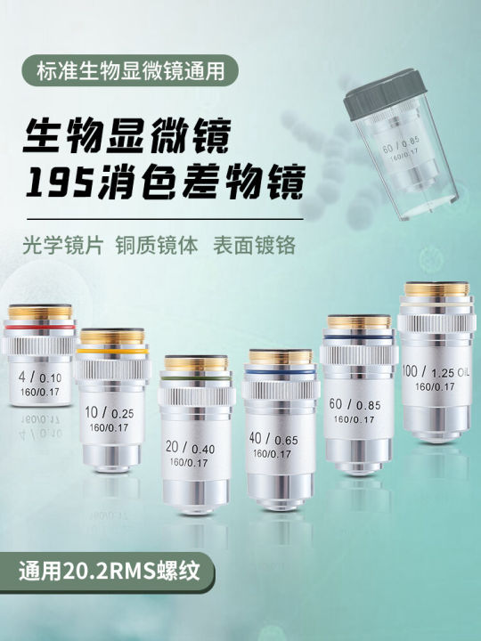 Optical Glass High Power Microscope Objectives 60x 100x Stigmatic ...